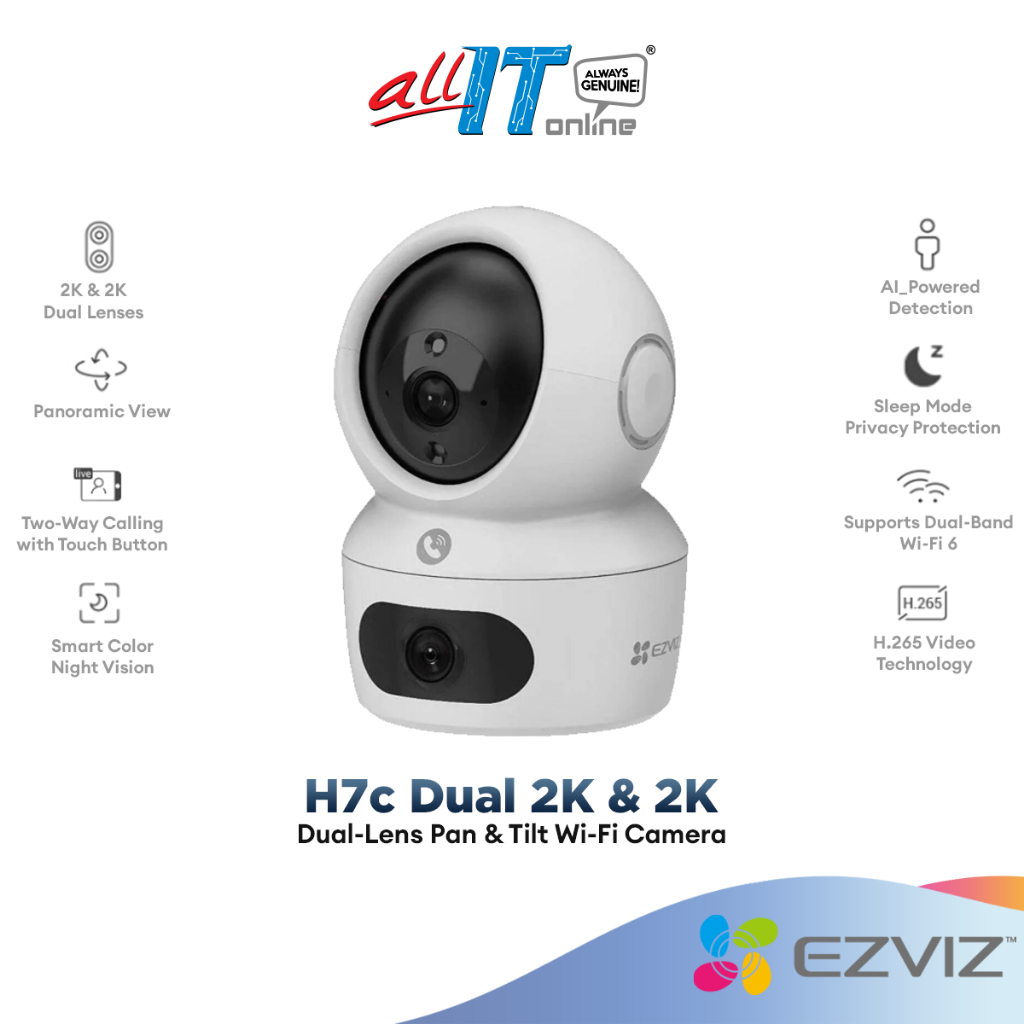 Ezviz H7c Dual 2K+ & 2K+ - Dual Lens Pan and Tilt Wifi Security Camera ...