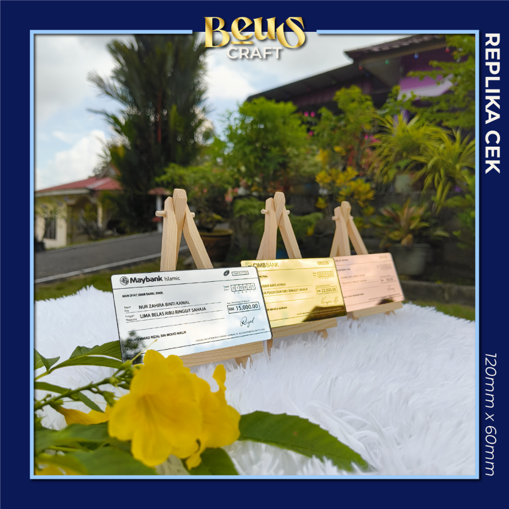 REPLIKA BEUS CRAFT PREMIUM REPLICA ACRYLIC CHECK | CHEQUE MOCKUP | IJAB ...