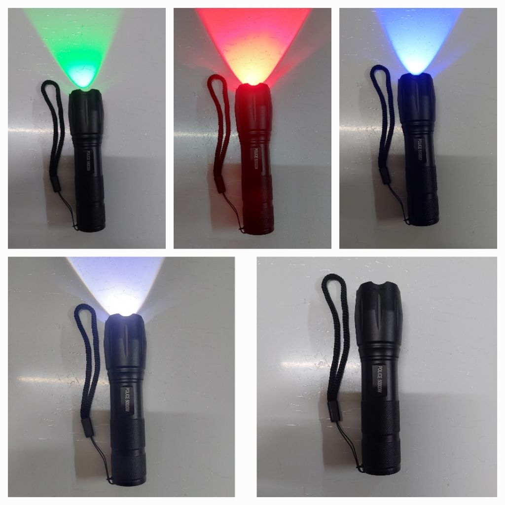 Torchlight 4 LED Light White Ultraviolet Red Green POLICE 50000W Japan ...