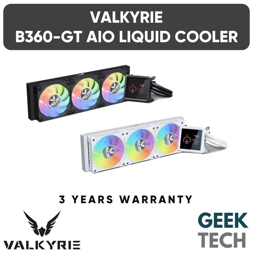 VALKYRIE B360-GT 360mm ARGB AIO CPU Liquid Cooler with 3.95" LCD ...