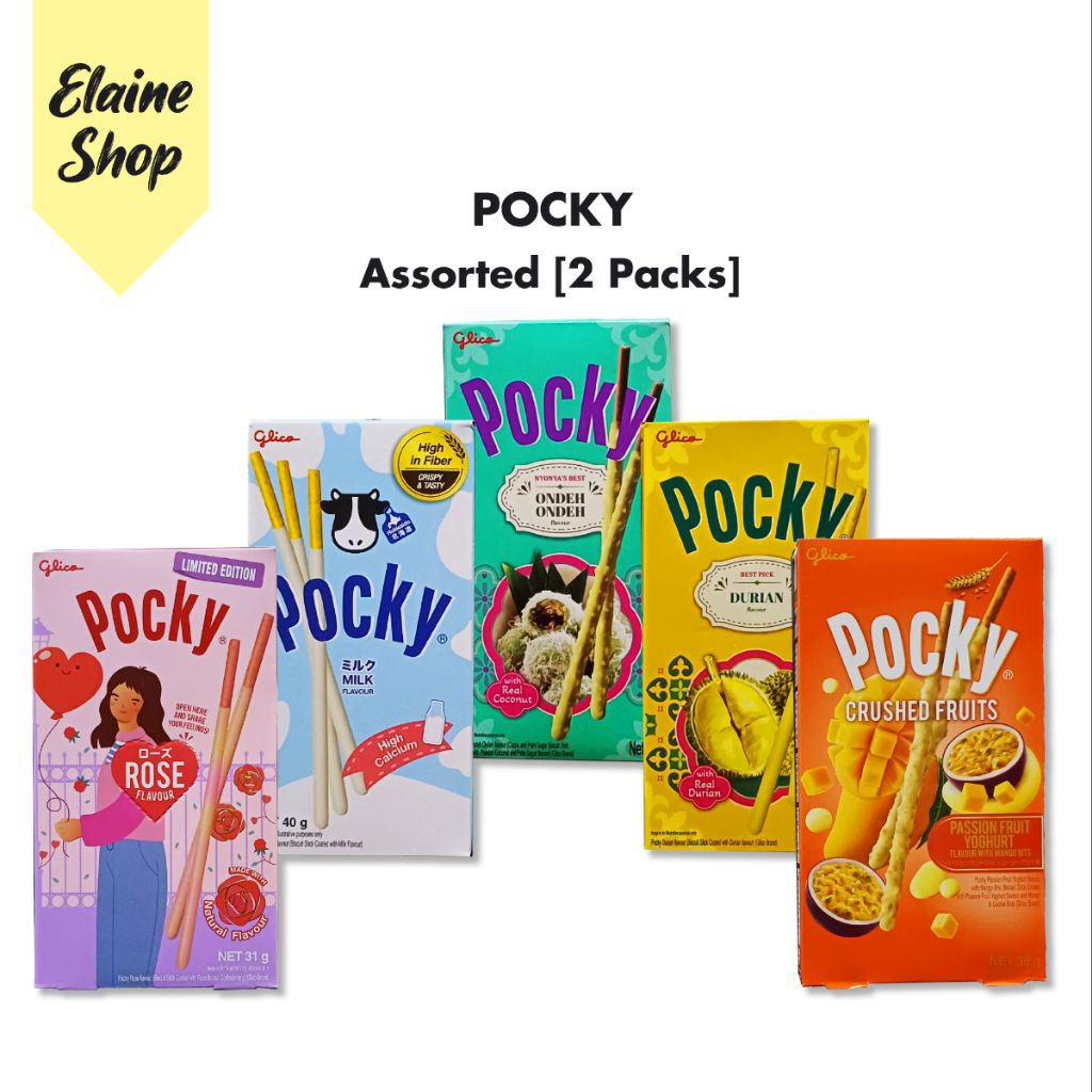Glico Pocky Limited Edition Assorted Rose 31g / Durian 29g / Ondeh ...