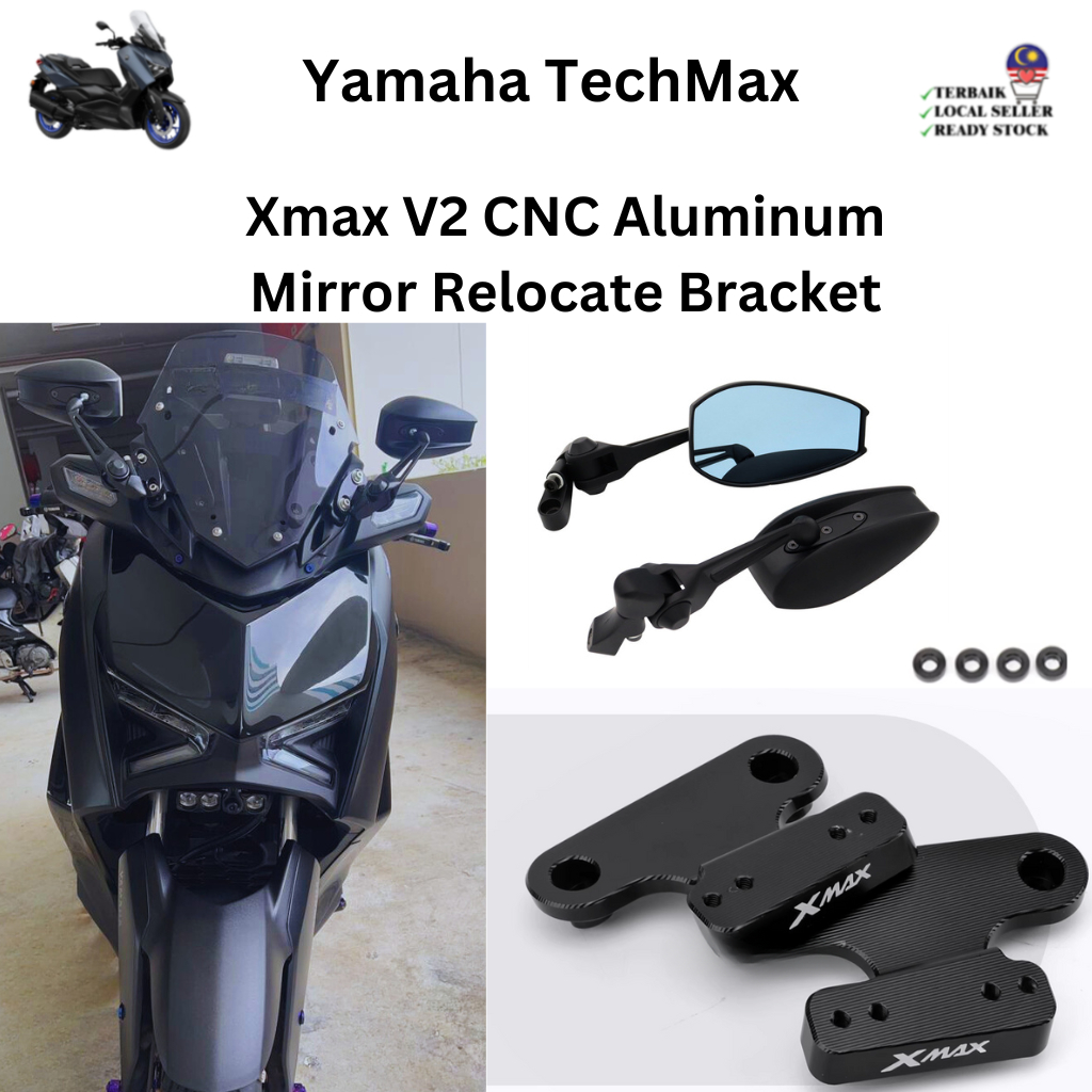 Xmax V2 CNC Aluminum Mirror Relocate Bracket/ Windshield Bracket ...