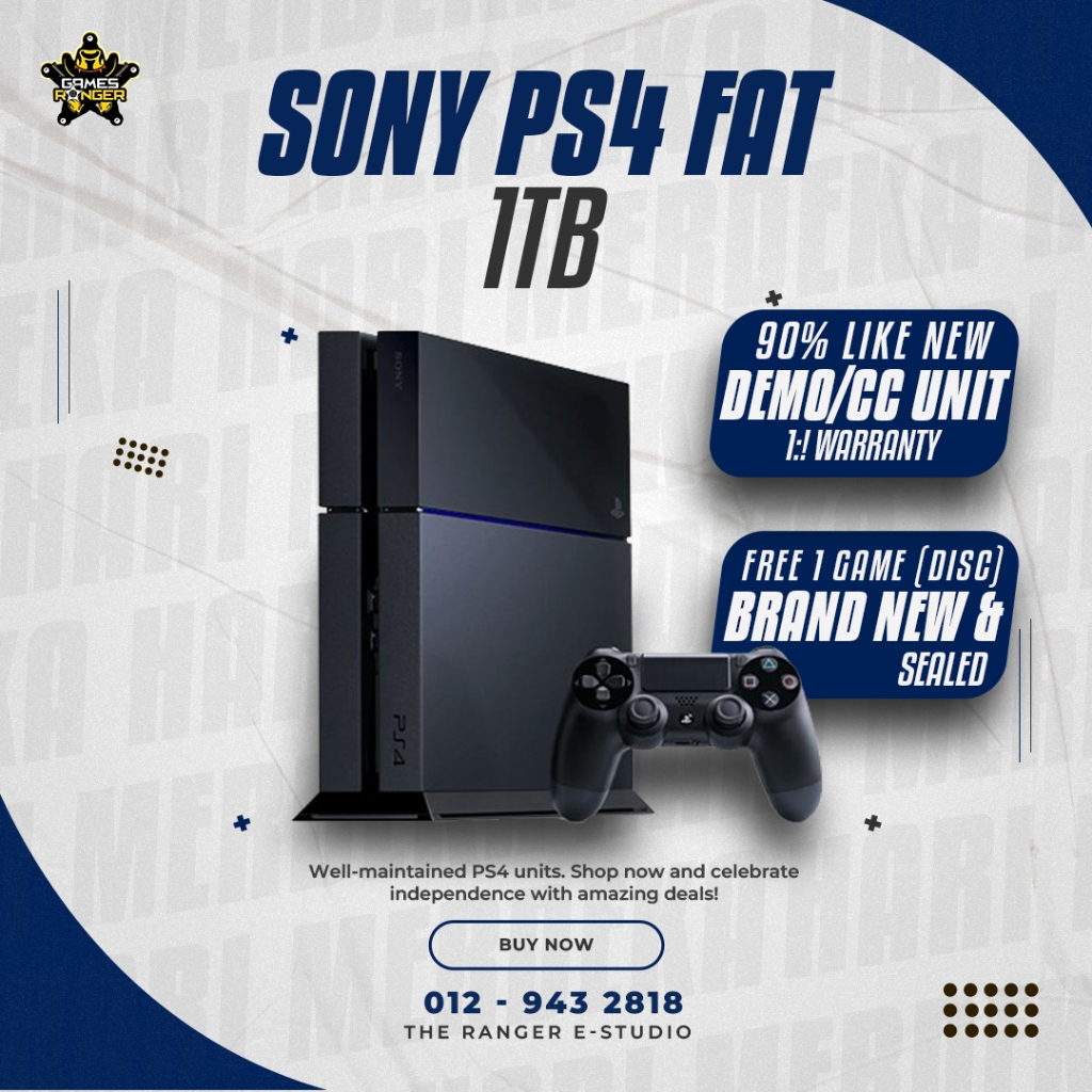 Sony PlayStation 4 (PS4) 1TB - Demo/Cyber Cafe Unit 90% LIKE NEW (FREE ...