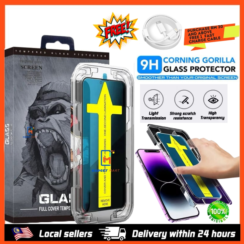 Tempered Glass Easy Install Compatible for iphone 16 PRO MAX 16E 15 ...