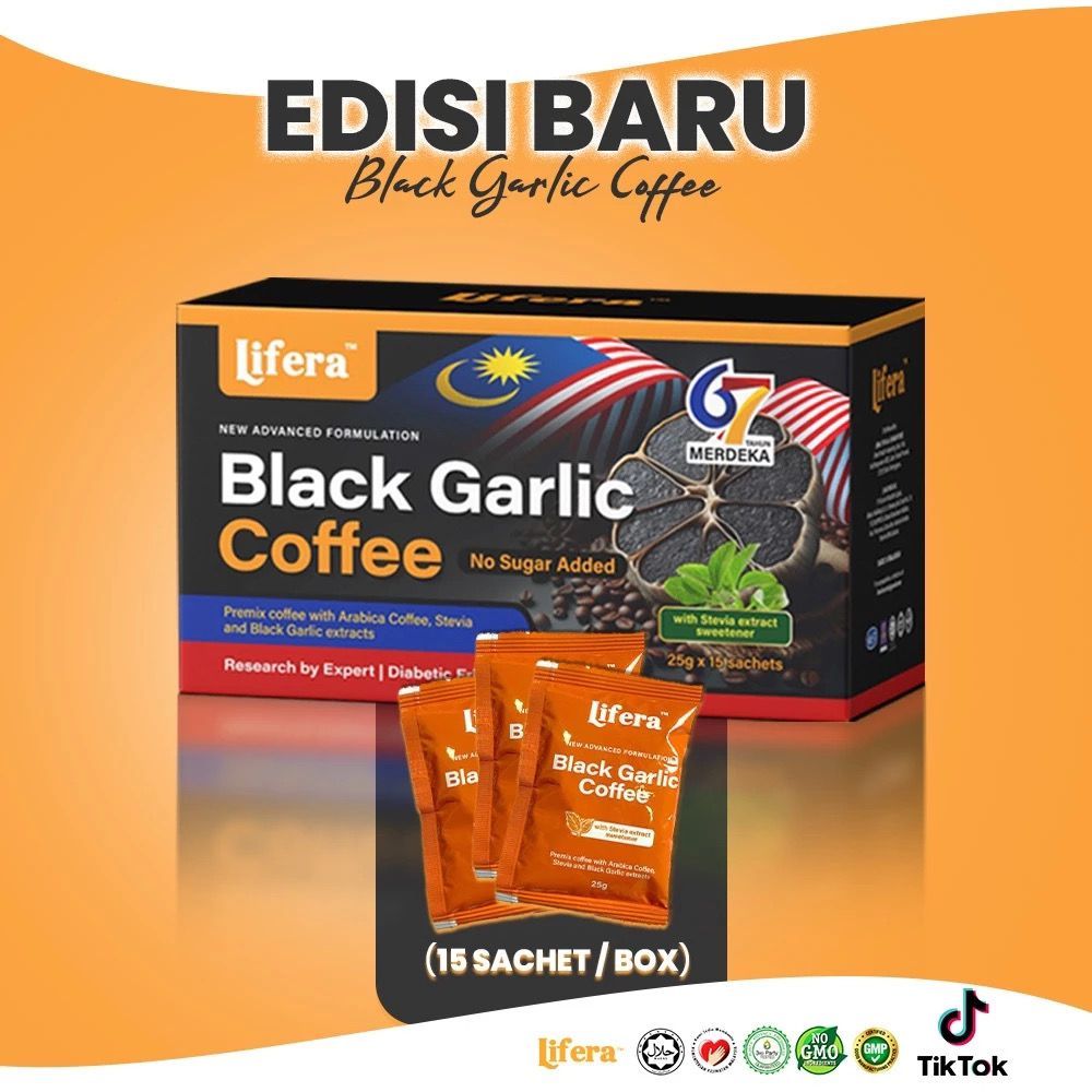 LIFERA BLACK GARLIC COFFEE ( KOPI BAWANG HITAM ) 25g x 15 sachets ...