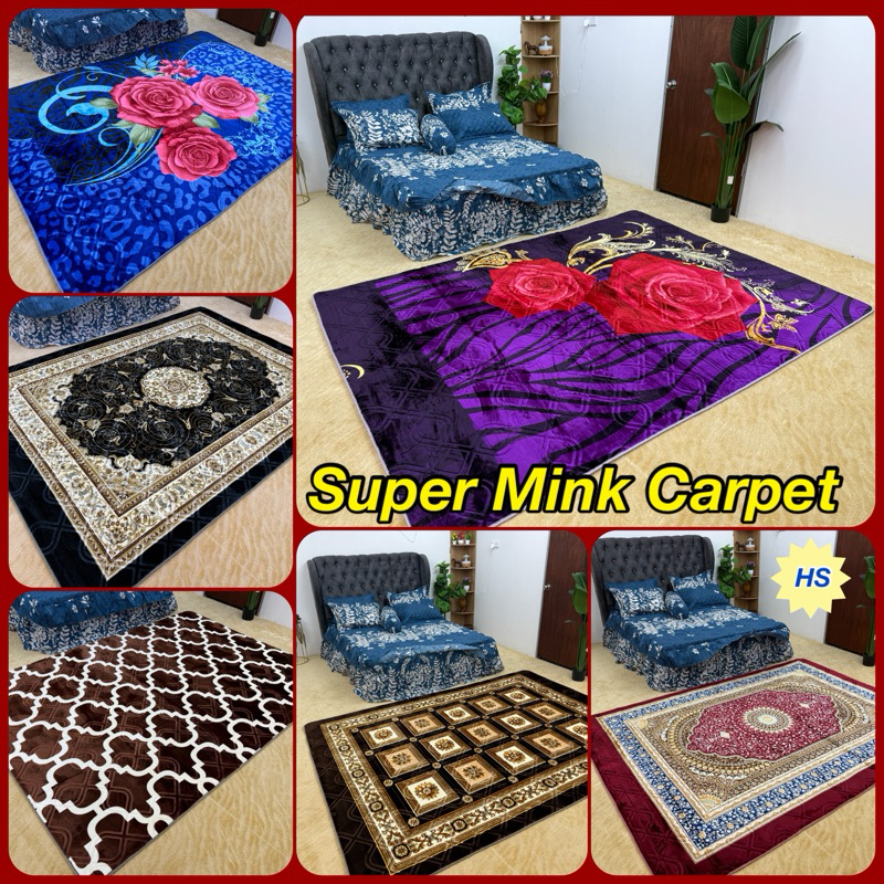 Super Mink Raschel Carpet Extra Tebal 20mm (3xL) Turkey Dan Bunga ...