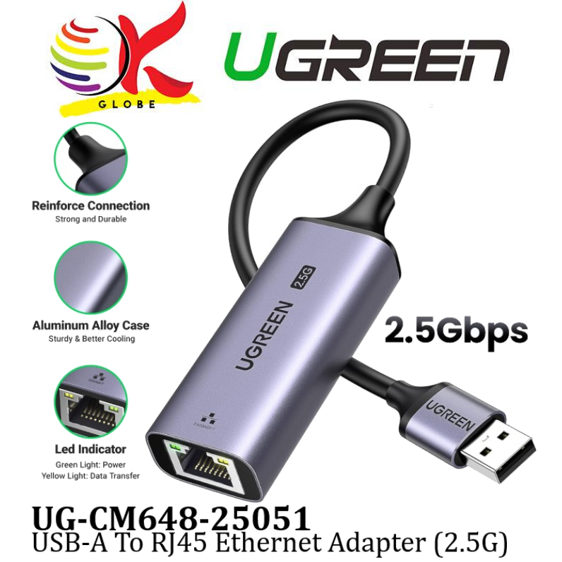 UGREEN UG-CM648-25051 USB TO RJ45 ETHERNET ADAPTER CONVERTER USB 3.0 TO ...