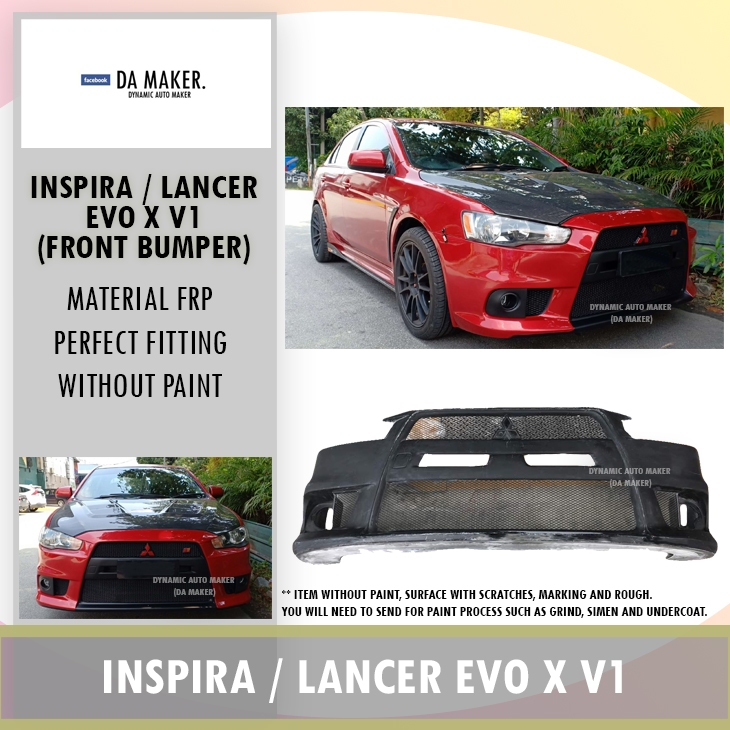 PROTON INSPIRA / MITSUBISHI LANCER EVO X EVO 10 V1 VERSION 1 BODYKIT ...