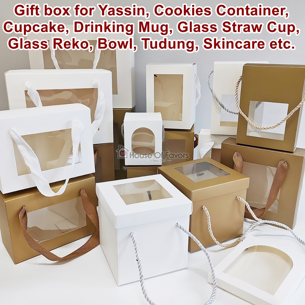Box With Window & Handle Christmas Xmas CNY Cookies Container Box Kotak ...