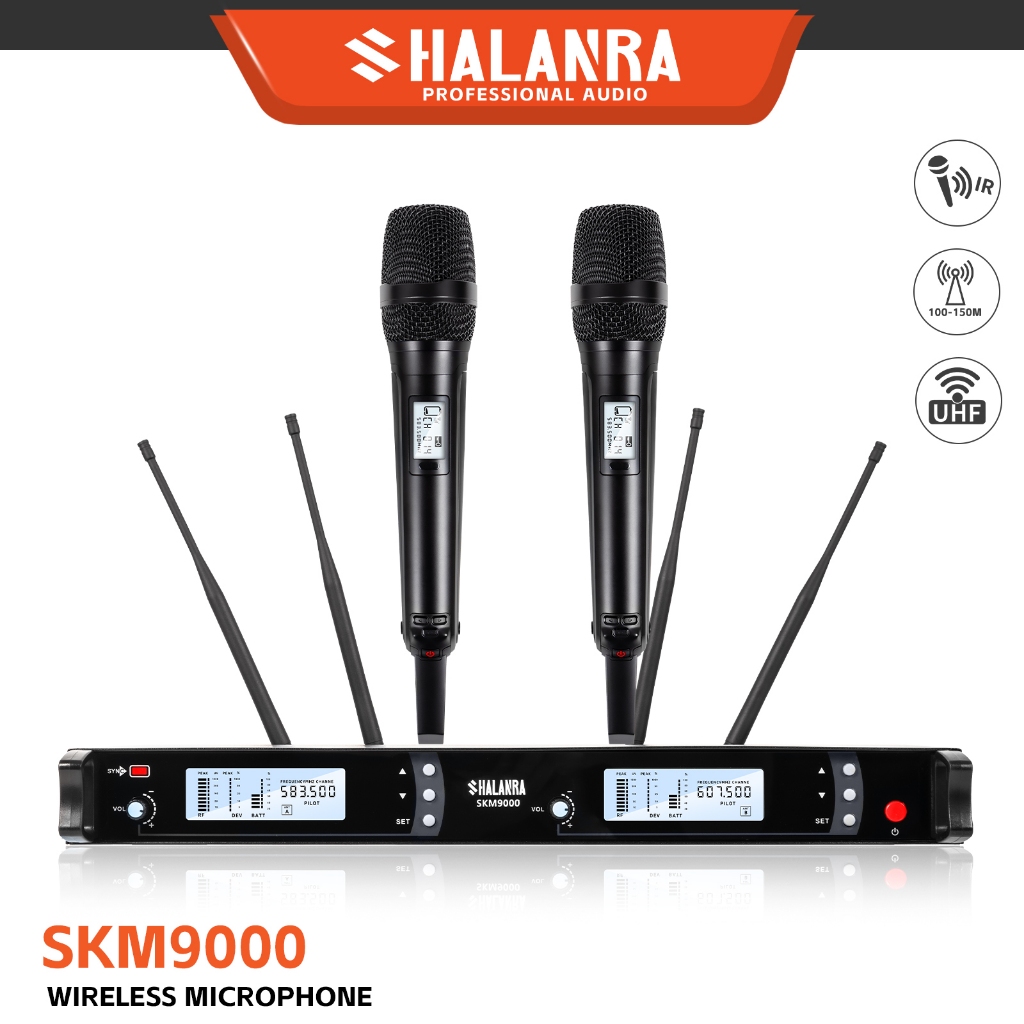 SKM9000 Stage Microphone Wireless System,2-Channel UHF Wireless Mic ...
