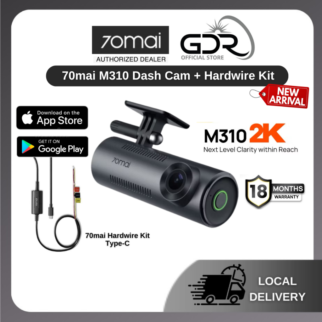 70mai M310 Car Recorder 2K QHD Resolution/70mai M300 Car Recorder Dash Cam 1296P 140 FOV WDR App ...