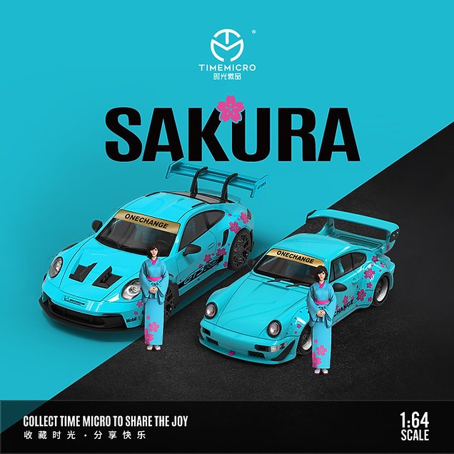 TIME MICRO 1/64 PORSCHE 992 GT3 RS BLUE SAKURA LIVERY | Shopee Singapore