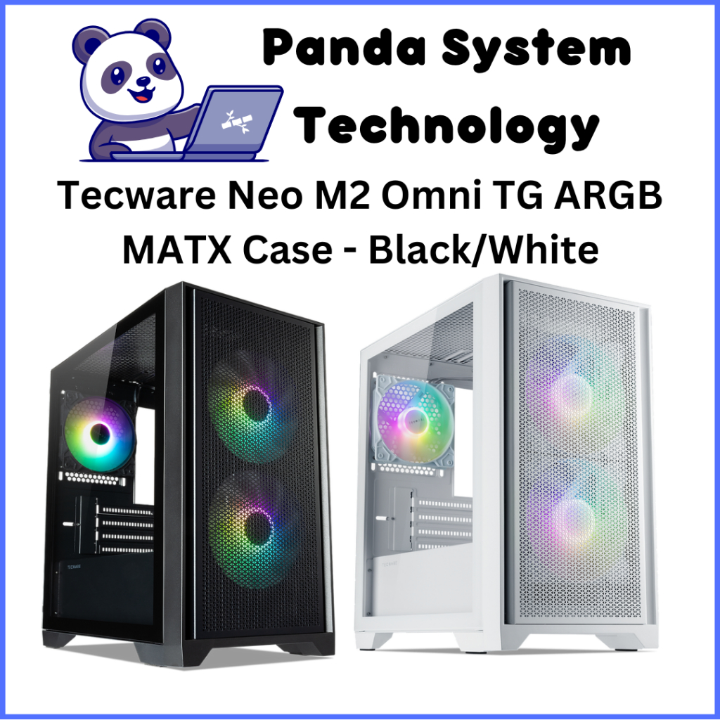 Tecware NEO M2 TG ARGB MATX Case - Black/White modern design pc case ...