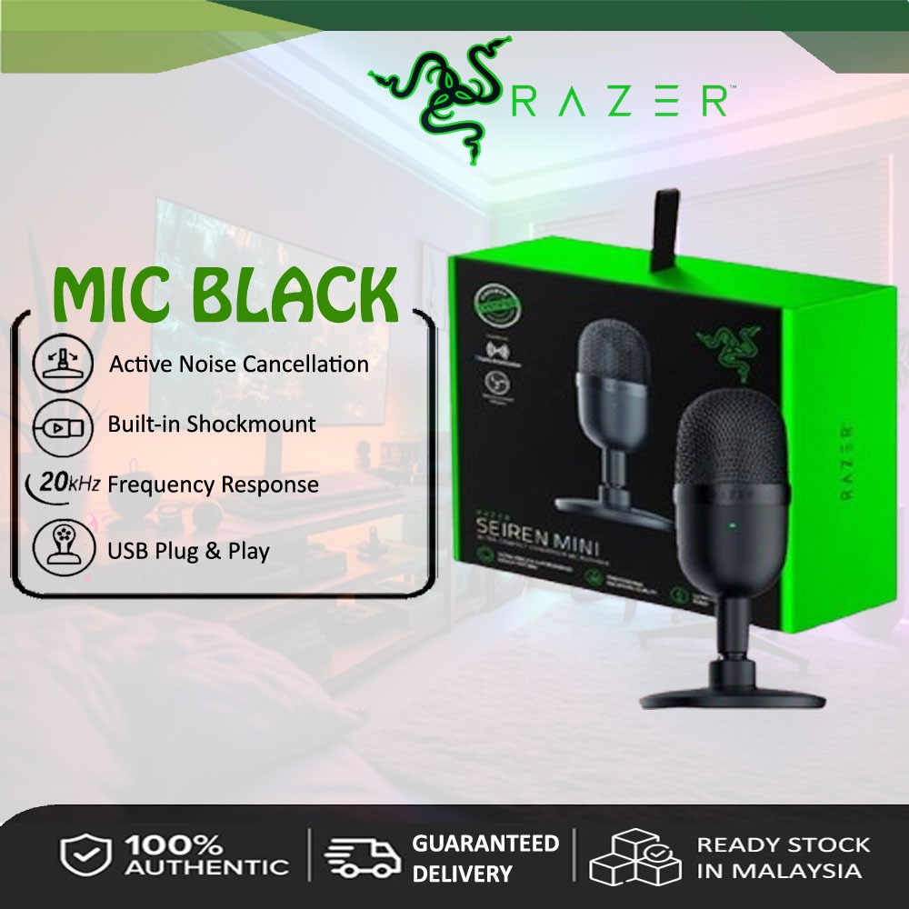 Razer Microphone Seiren Mini Microphone Gaming Wireless Mic Heavy ...