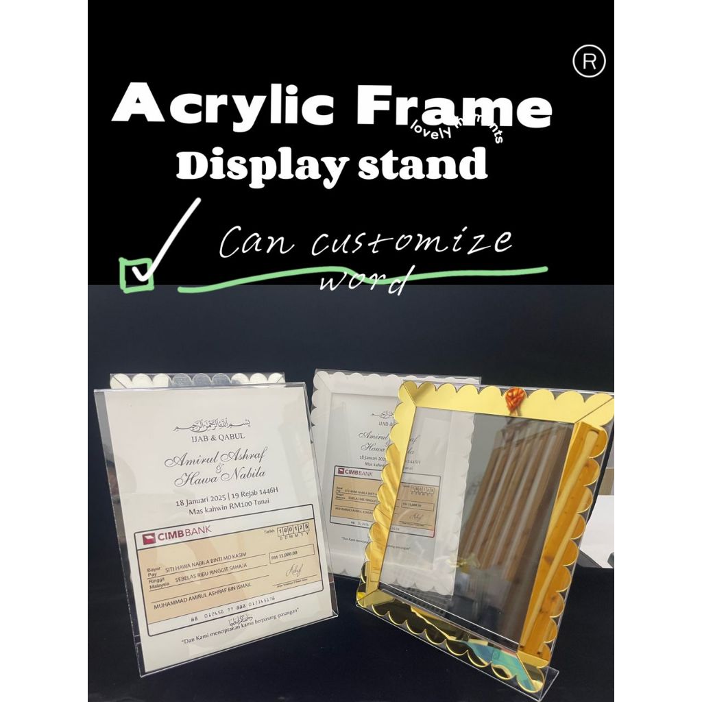 Wedding/Event/ Hantaran Mas Kahwin / Board 19X21/ Mas Kahwin Board ...