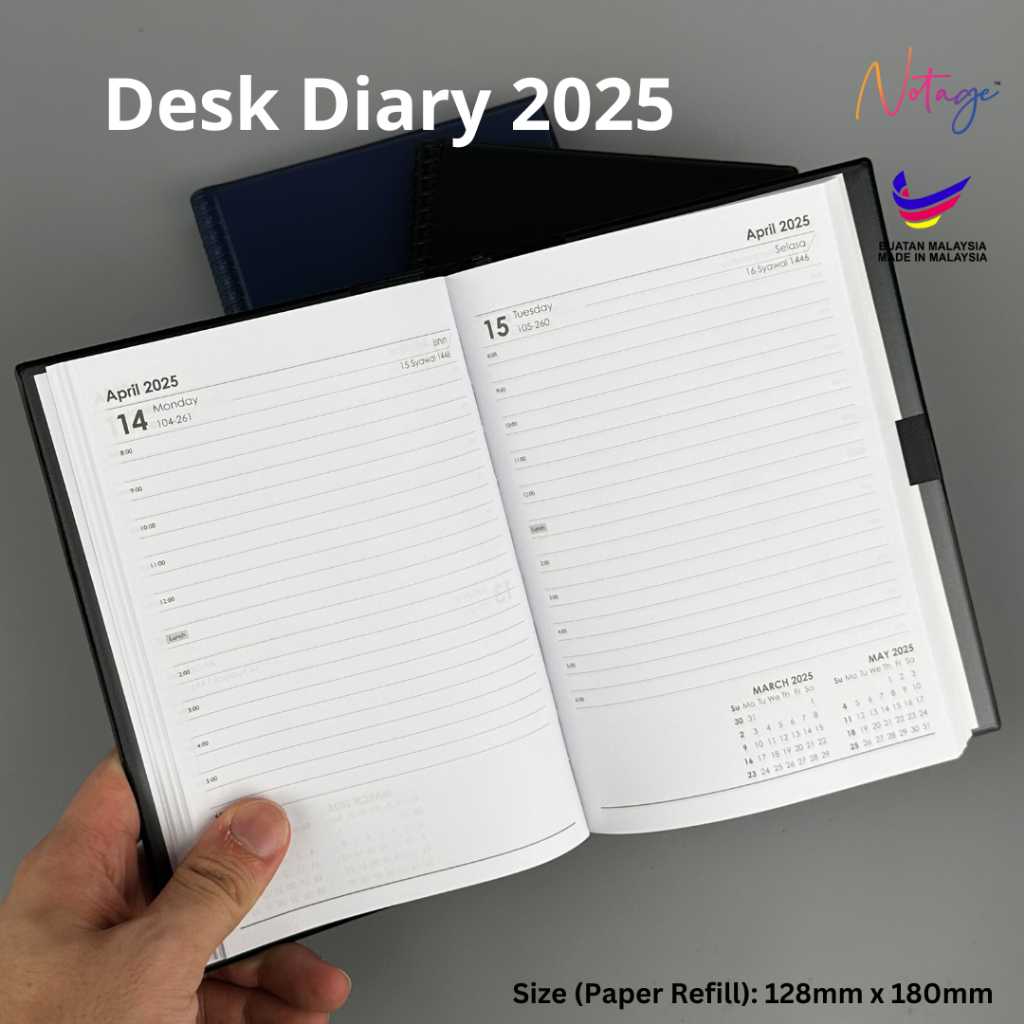 Diari 2025 1 hari 1 halaman Perniagaan Pejabat Perniagaan Kalendar ...