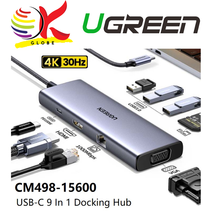 UGREEN CM498 USB-C 9 IN 1 DOCKING MULTIFUNCTIONAL DOCKING ADAPTER HUB UG-CM498-15600/UG-CM498 ...