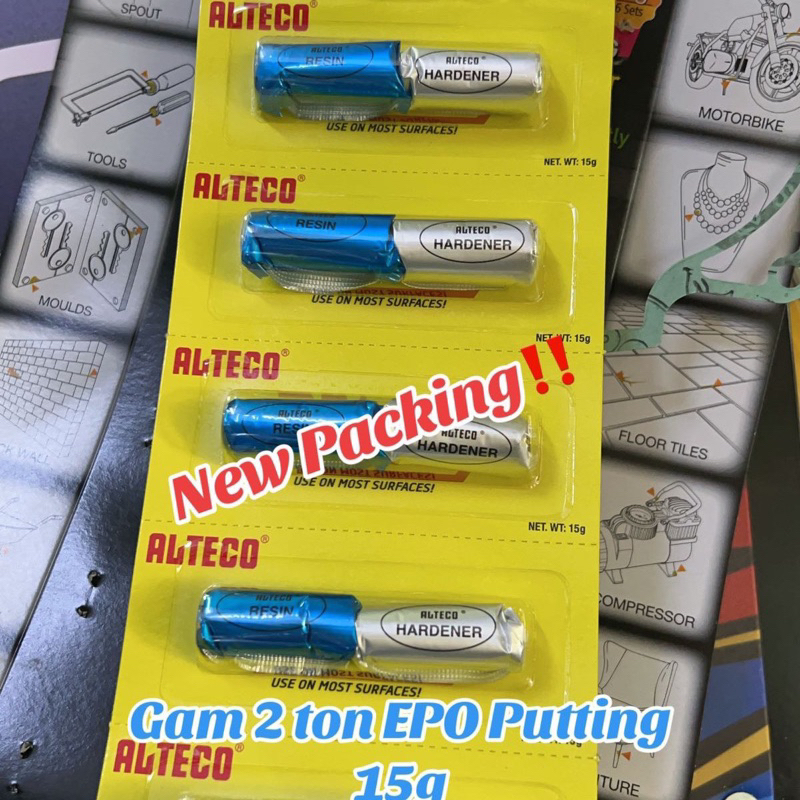 GAM 2 TON GAM BATU EPO PUTTY 2 TON REPAIR AND REBUILD A+B 15G GAM BATU GUM | Shopee Singapore
