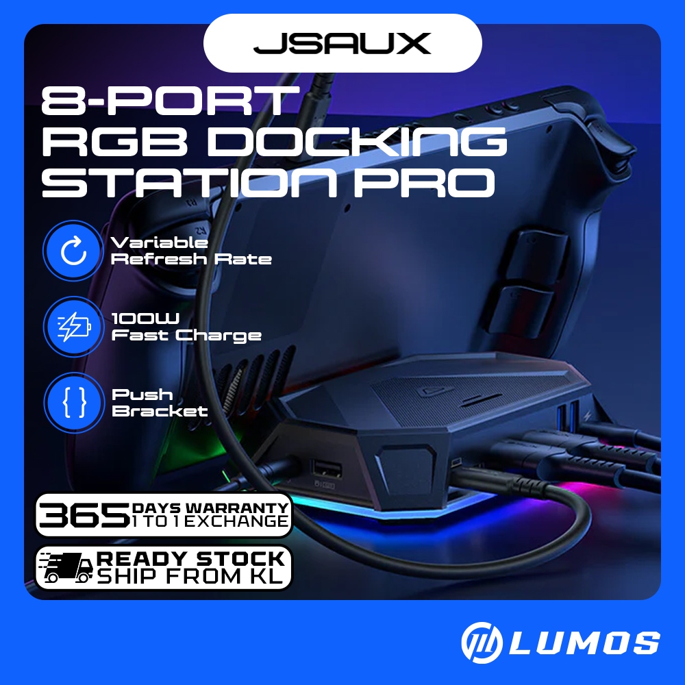JSAUX HB0801S Black 8-Port RGB Docking Station Pro 8-in-1 Multifunction ...