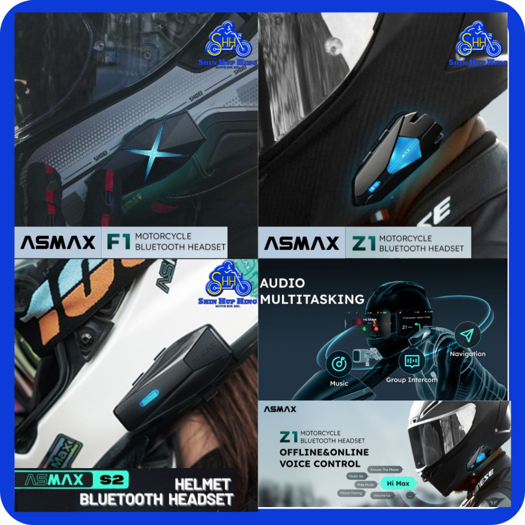 ASMAX Mesh Intercom model F1 pro Z1 plus S2 helmet bluetooth set ...