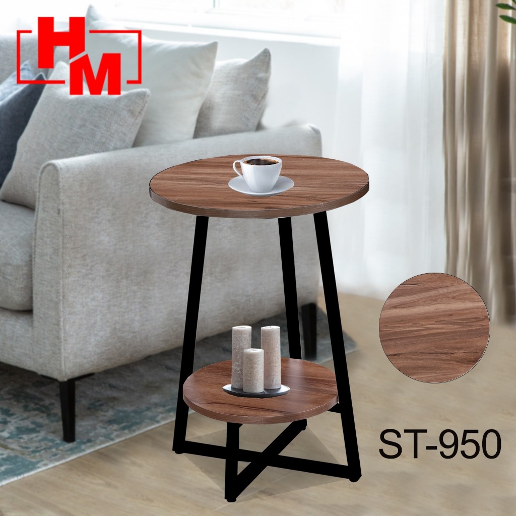 Meja Kopi Coffee Table Round Simple Sofa Side Tea Table 2 Layer Bedside ...