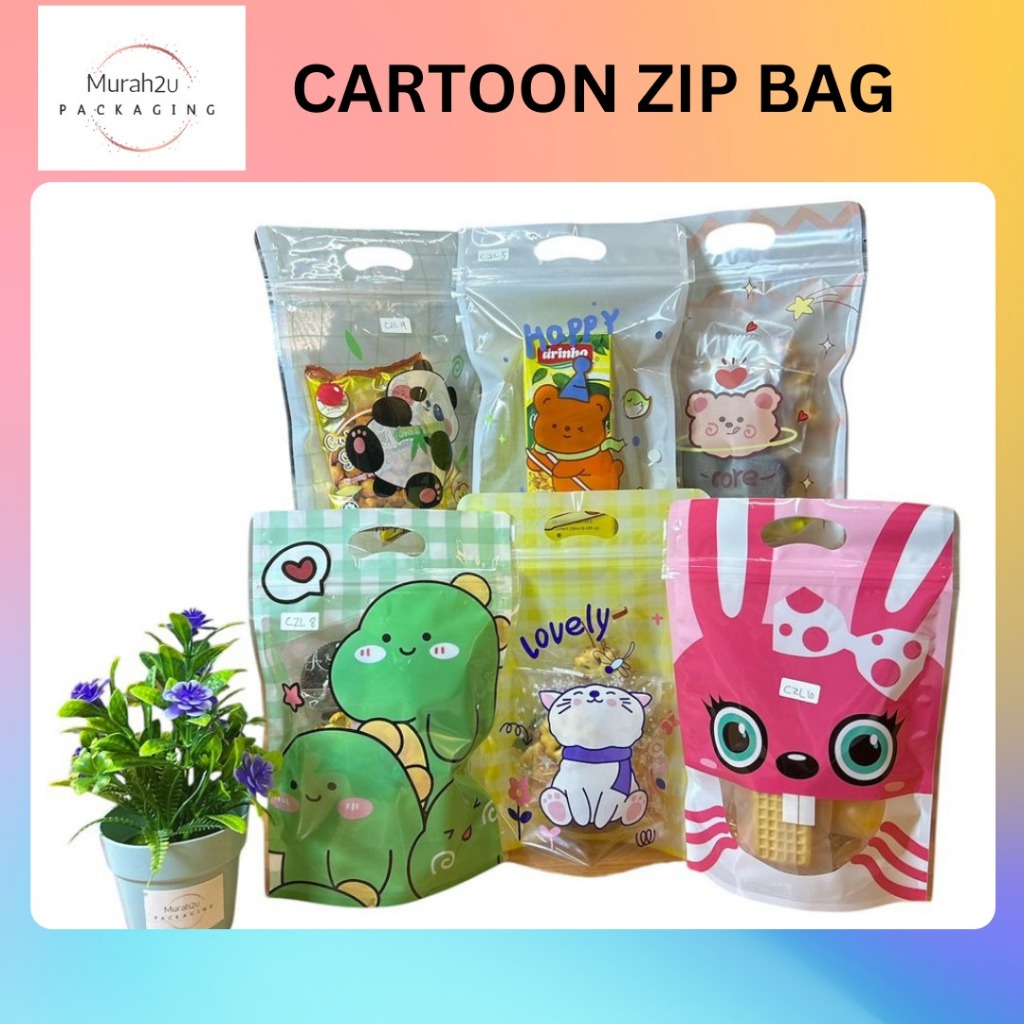 50pcs Cartoon Frosted Resealable Storage Zip lock Stand Bag Cookies ...