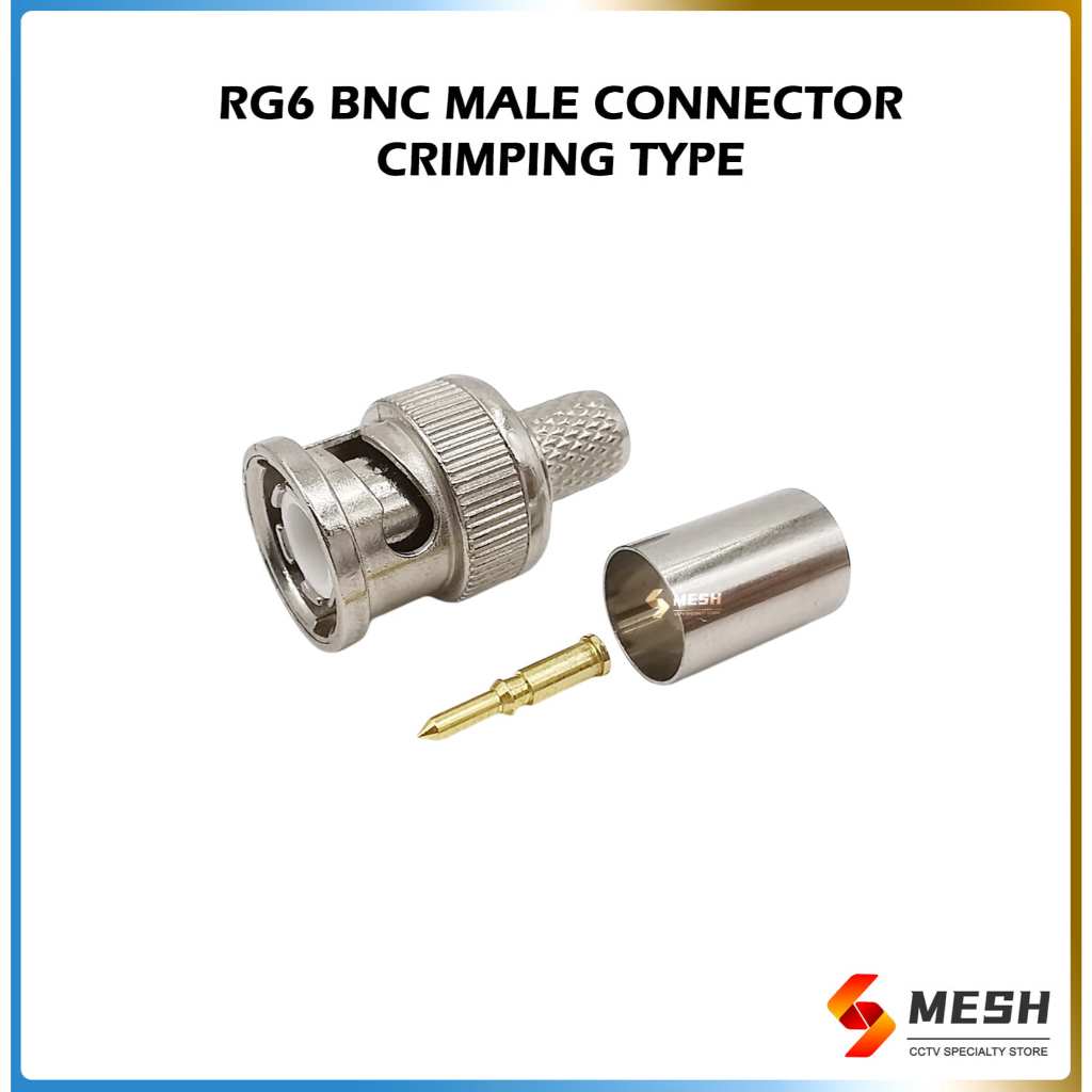 RG6 BNC Male Crimp Connector | Coaxial Cable Plug Adapter | For CCTV ...