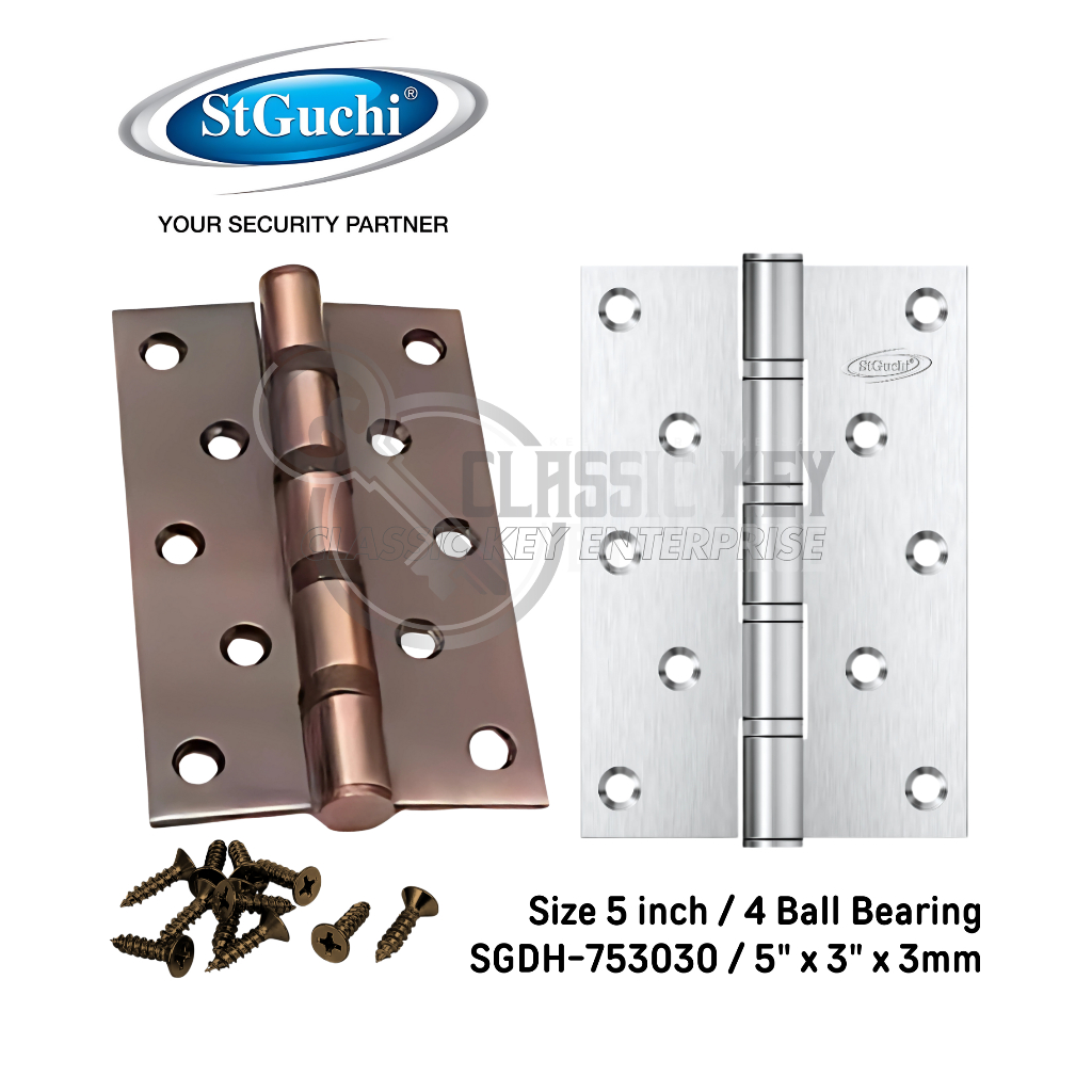 St Guchi 5 inch Door Hinges 4 Ball Bearing Heavy Duty Model SGDH-753030 ...
