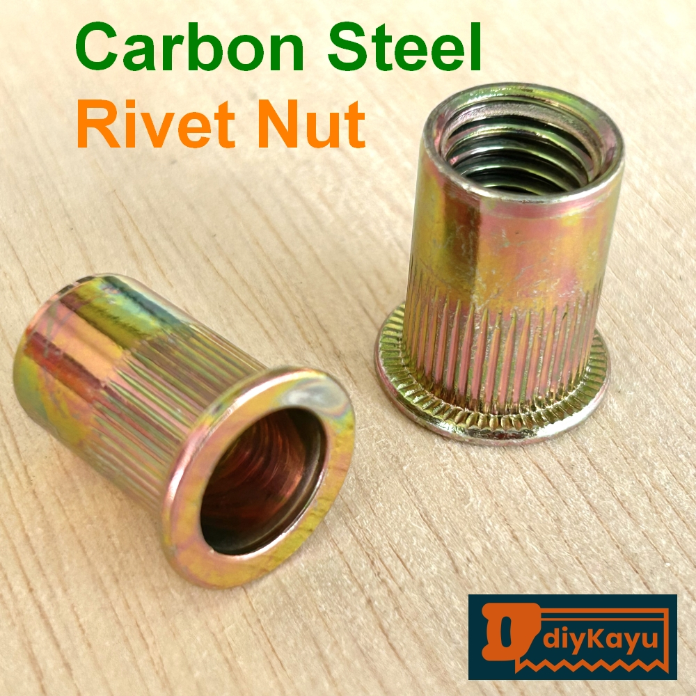Carbon Steel Rivet Nut M3 M4 M5 M6 M8 M10 M12 Flat Threaded Insert blind rivnut | Shopee Singapore