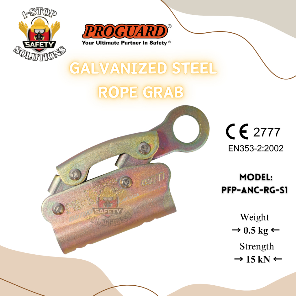 Proguard Galvanized Steel Safety Rope Grab Anchorage Line Locking ...