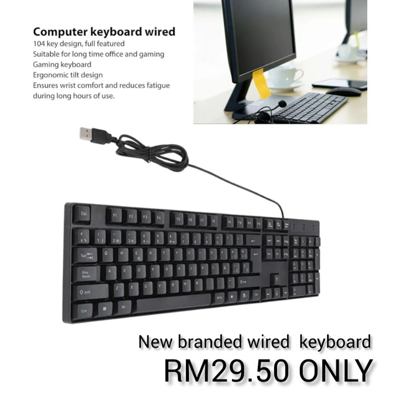 ZK17 Heatz USB New wired keyboard plug and play | Shopee Singapore