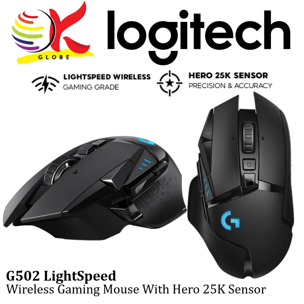 LOGITECH G502 LIGHTSPEED WIRELESS GAMING MOUSE HERO 25K SENSOR / 11 ...