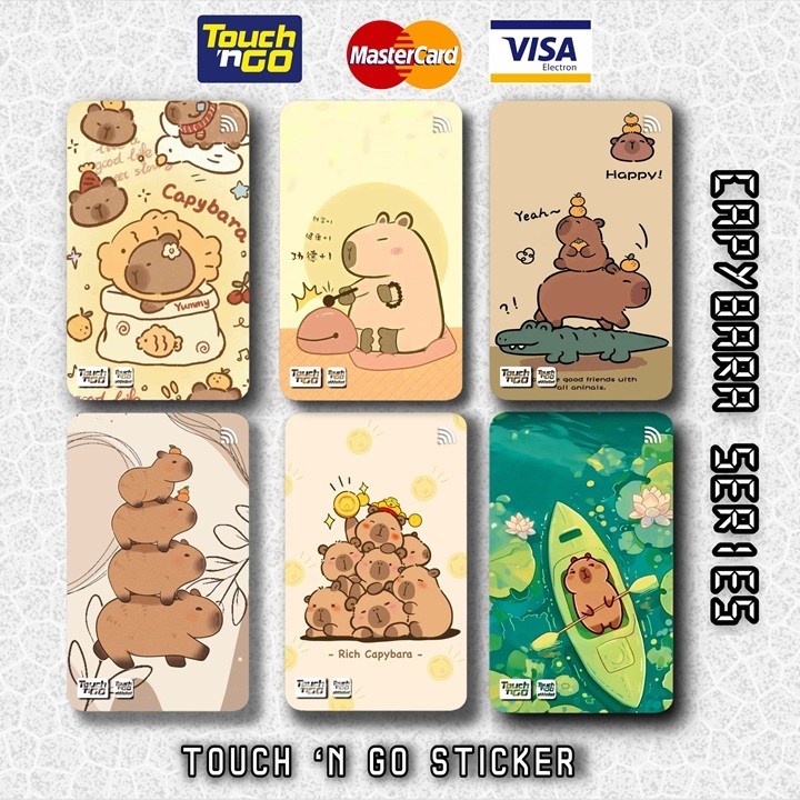 Capybara Series for Touch n Go Card Sticker Cover TNG / Master / Visa / Credit / Debit CARD ...