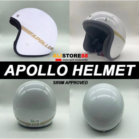 [Sirim Approved] Apollo Helmet - White Color | Shopee Singapore