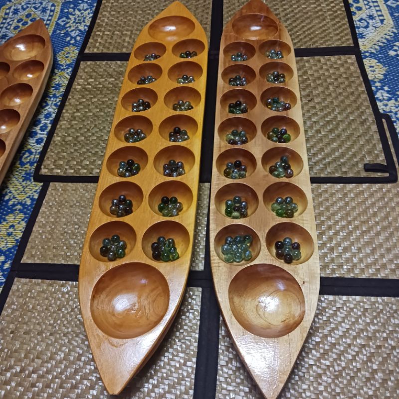 Traditional Congkak kayu mahagony solid wood free guli free uncang guli ...