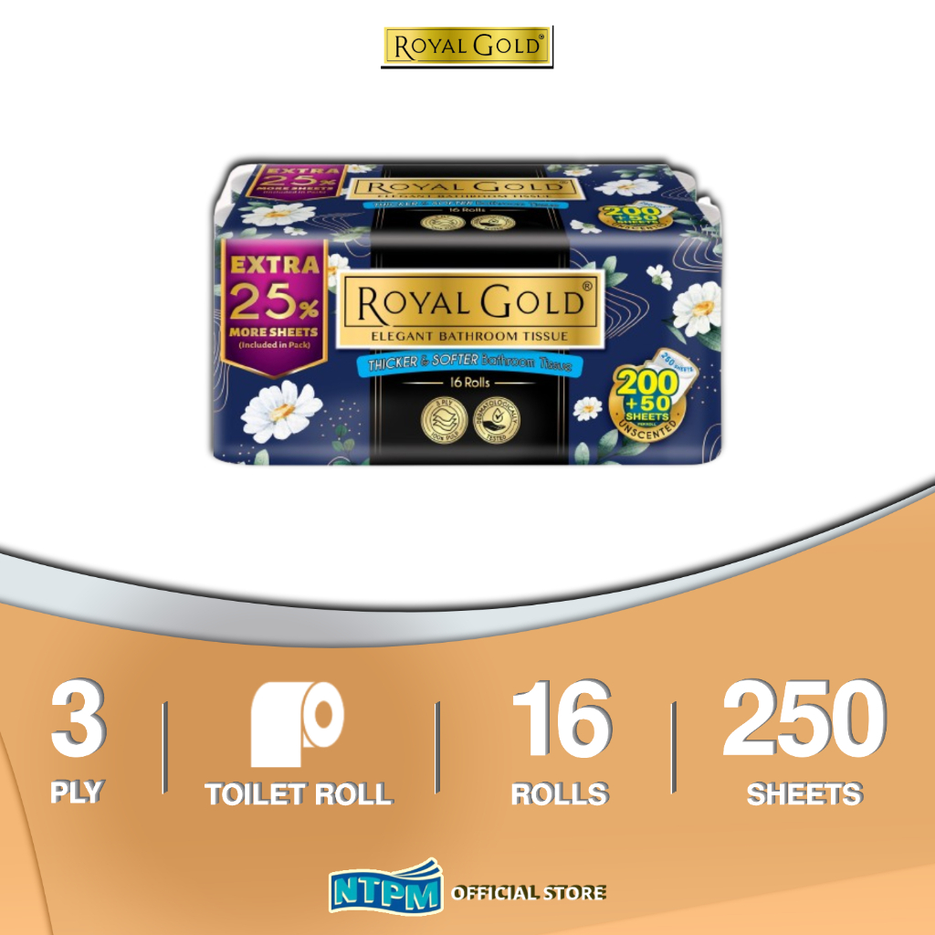 Royal Gold Elegant Toilet Roll 3 PLY (250's x 16) | Shopee Singapore