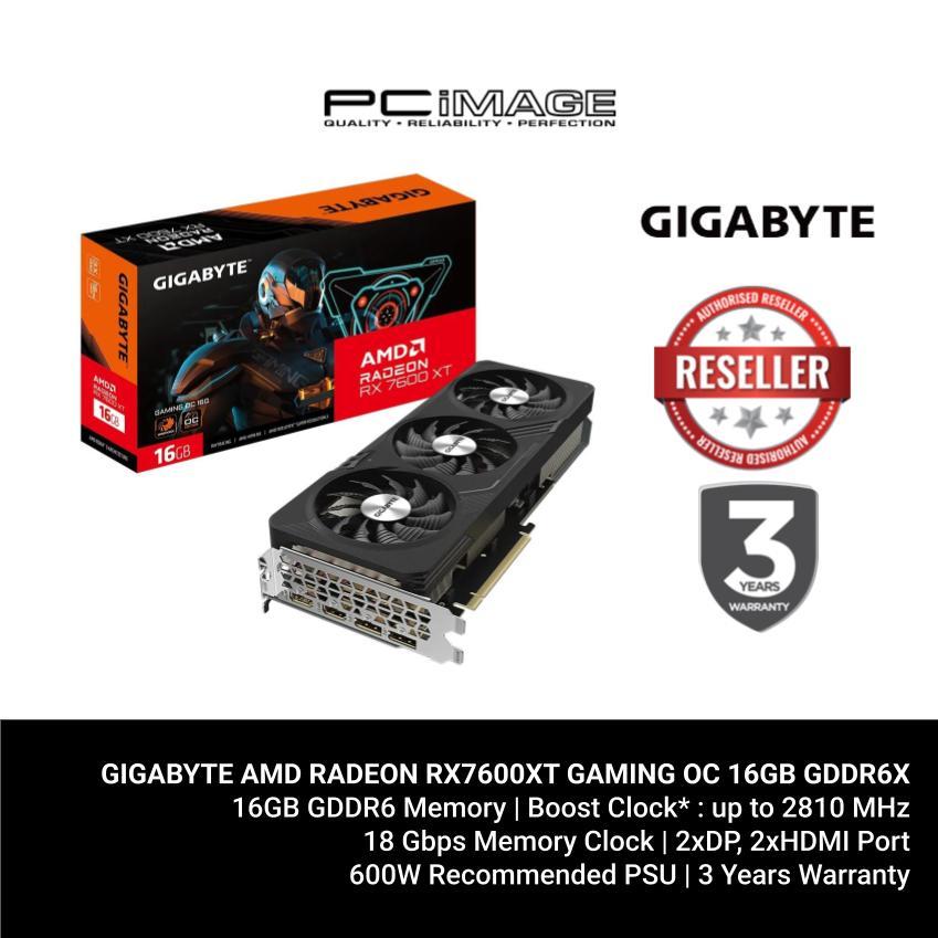 GIGABYTE AMD RADEON RX7600XT GAMING OC 16GB GDDR6X GV-R76XTGAMING OC ...