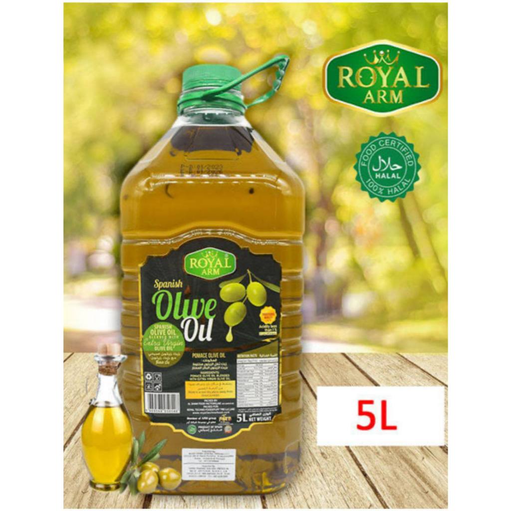 Minyak Zaitun | Royal Arm extra virgin olive oil & Spanish Pomace Olive Oil - 5 Liter | Shopee ...