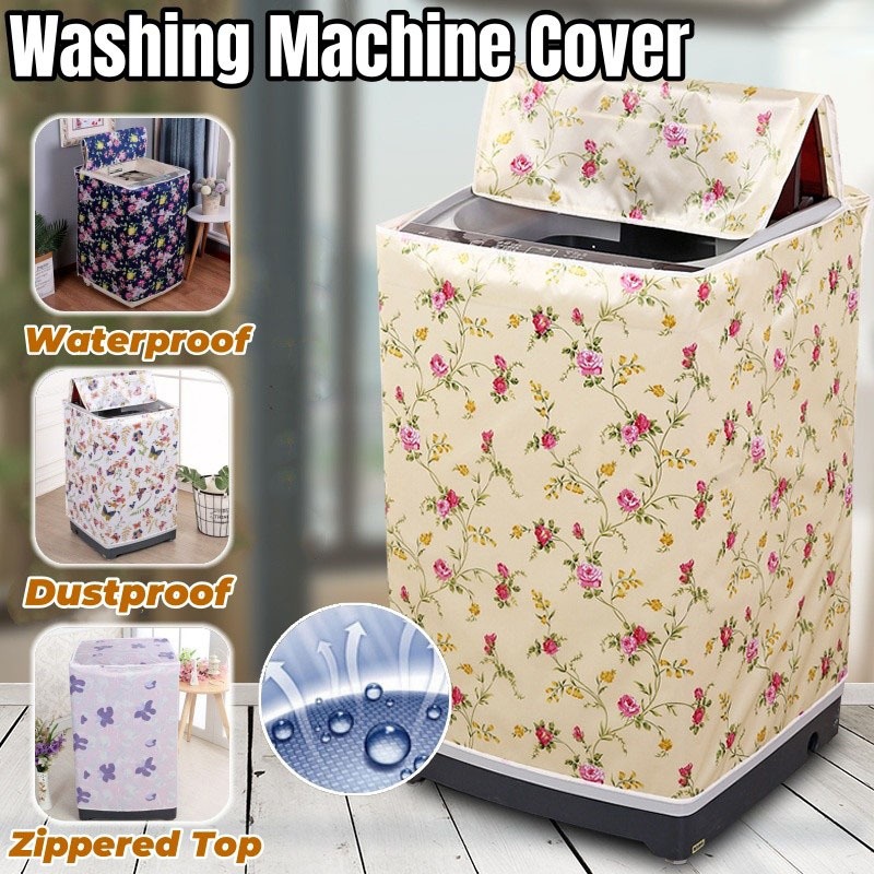 Washing Machine Dust Cover Waterproof PVC Top Open Loading Zippered Washing Machine Cover 洗衣机罩 ...