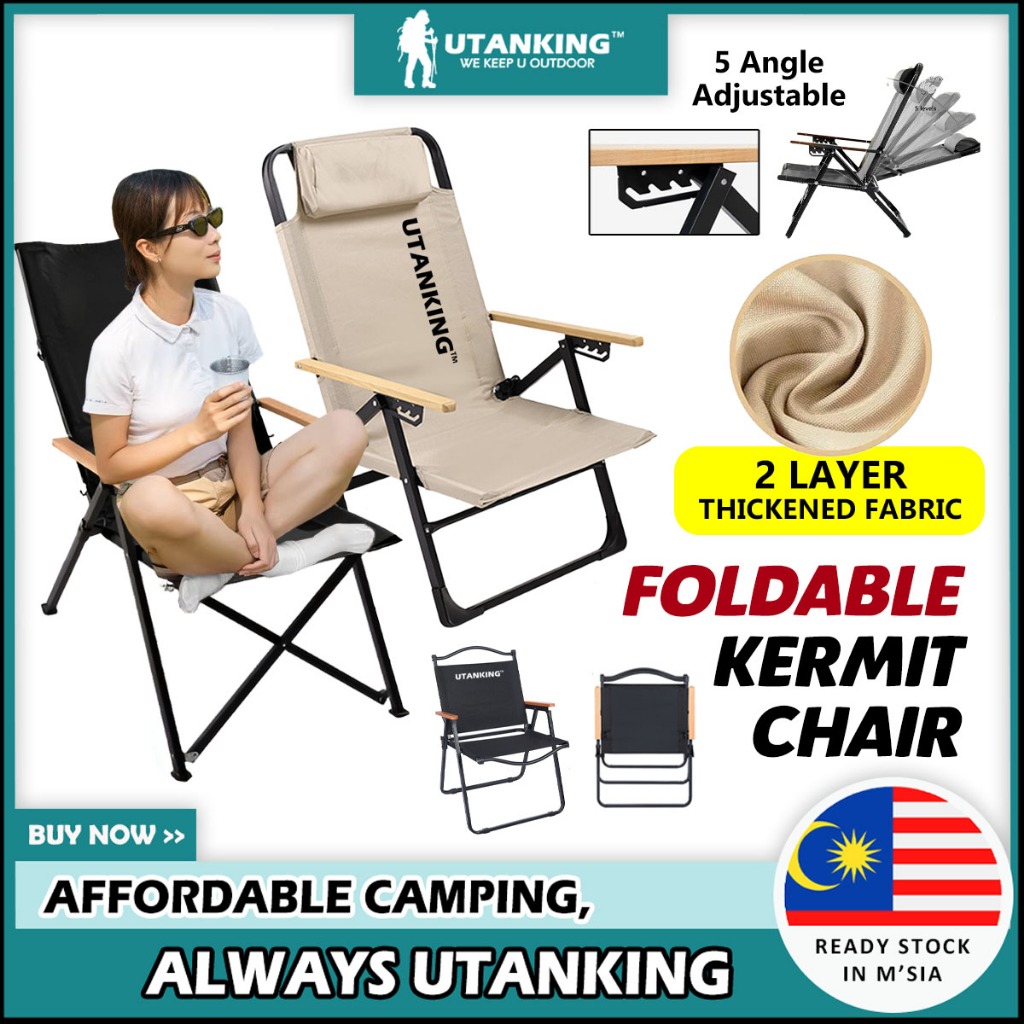 UtanKingTM Foldable Kermit Chair Camping Outdoor Beach Hiking Armrest ...