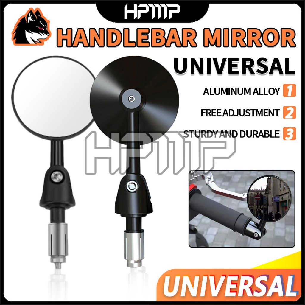 CNC Alloy Round Bar End Cermin Sisi Rear Mirror Side View Mirror 2PCS ...
