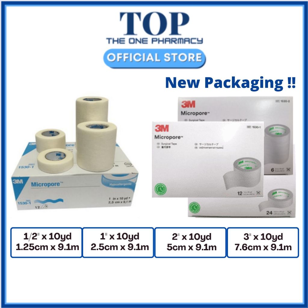 3M Micropore Surgical Tape Pelekat Pita Luka Without Dispenser (refill ...