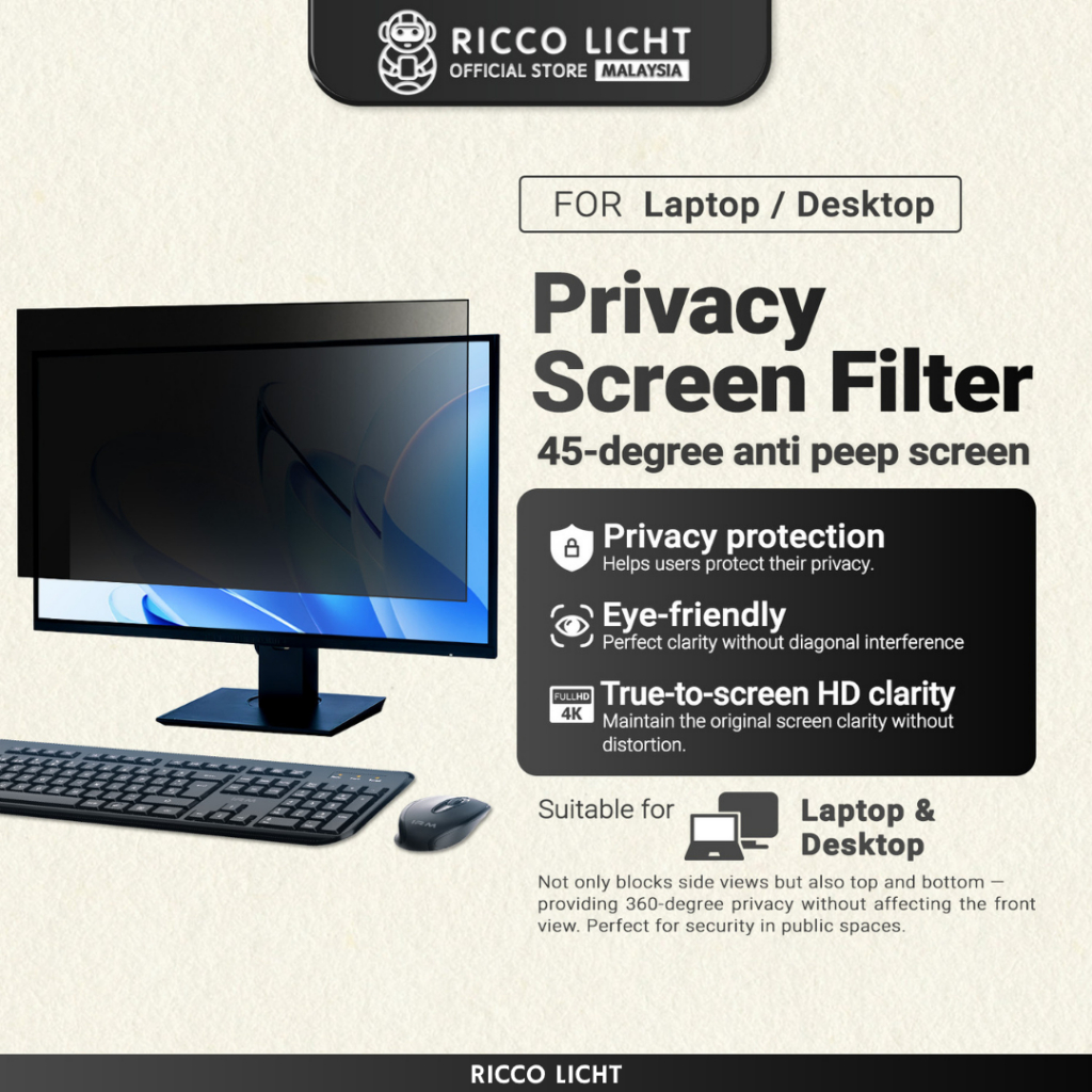 Anti Blue Glare Light Laptop Monitor Invisible Privacy Screen Protector for Hp Asus Vivobook 13. ...