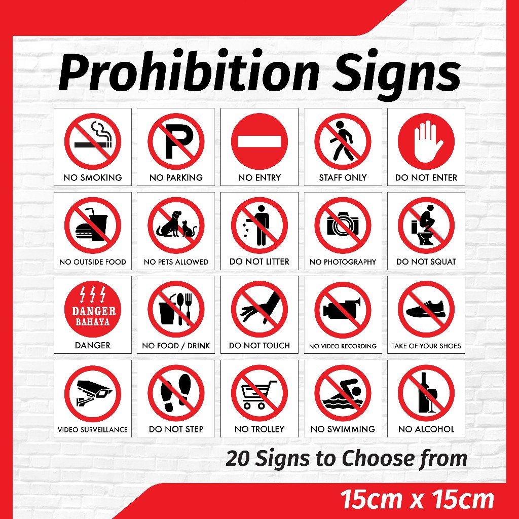 PVC Sticker Signs (15cm x 15cm) Vinyl Adhesive Sticker (Waterproof ...