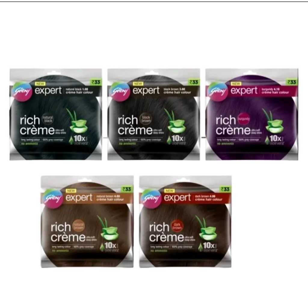 Godrej Rich Crème Hair Colour -Hair Dye-1 Packet | Shopee Singapore
