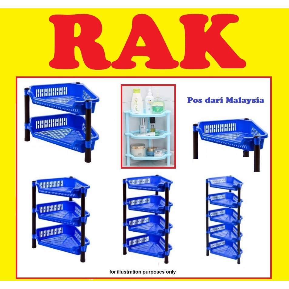 Corner Rack Rak Sudut Serbaguna Dapur Tandas Bertingkat Triangle ...
