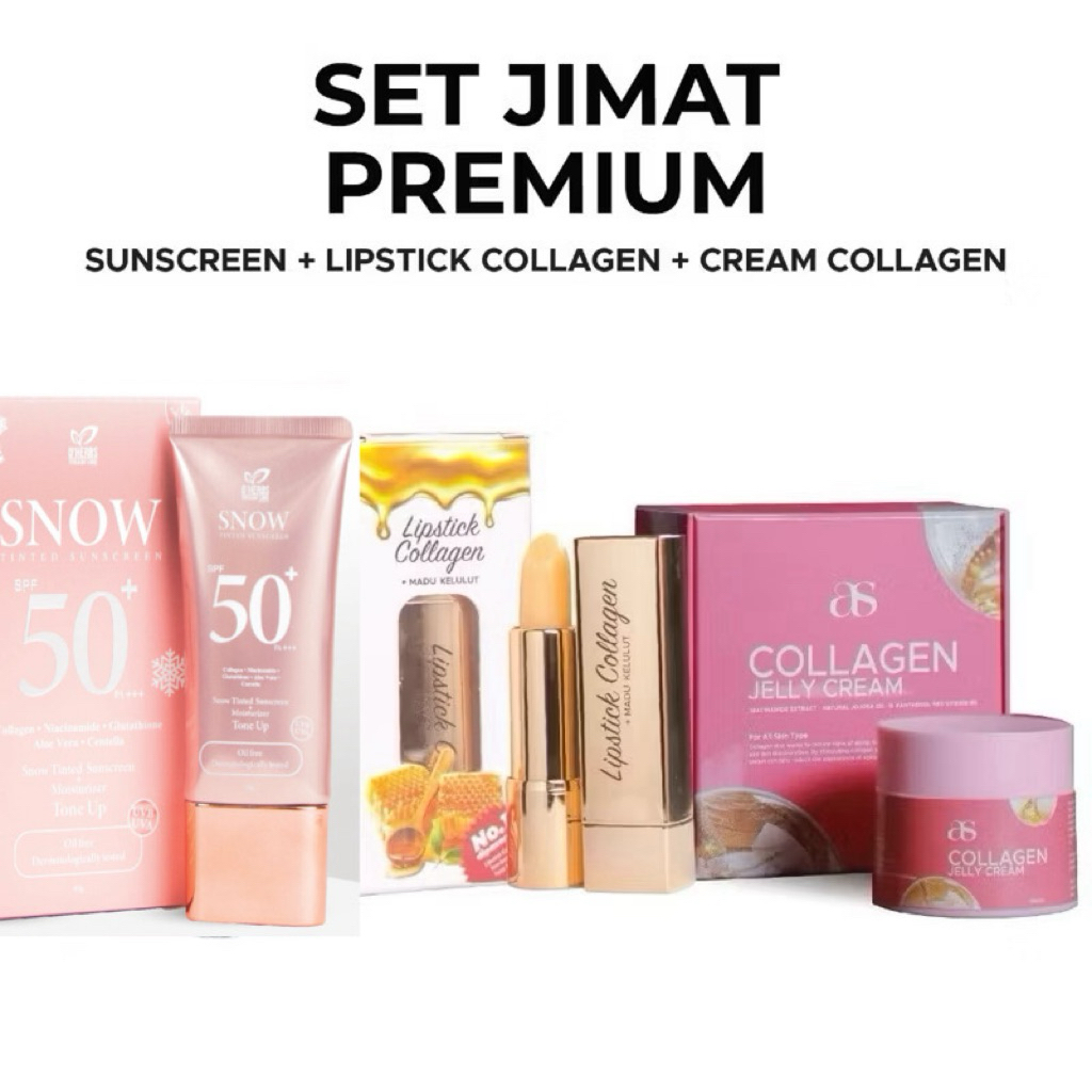 DHERBS SET JIMAT PREMIUM (SNOW TINTED + LIPS COLLAGEN + COLLAGEN JELLY ...