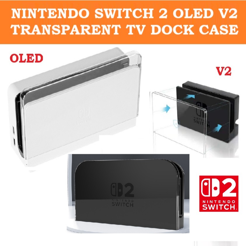 Nintendo Switch 2 OLED V1 V2 Transparent TV Dock Case Crystal Dock ...