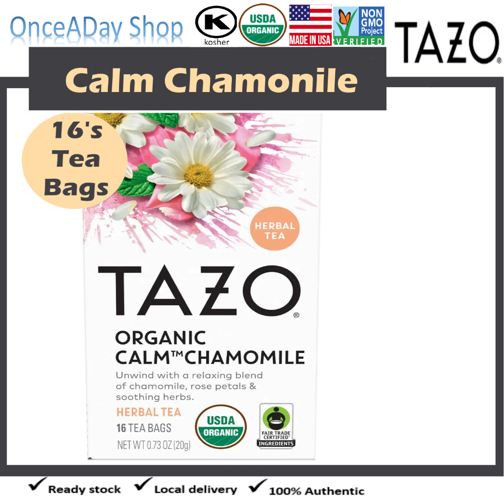 TAZO, Organic Calm Chamomile Tea with other Herbal Tea, Caffeine Free ...