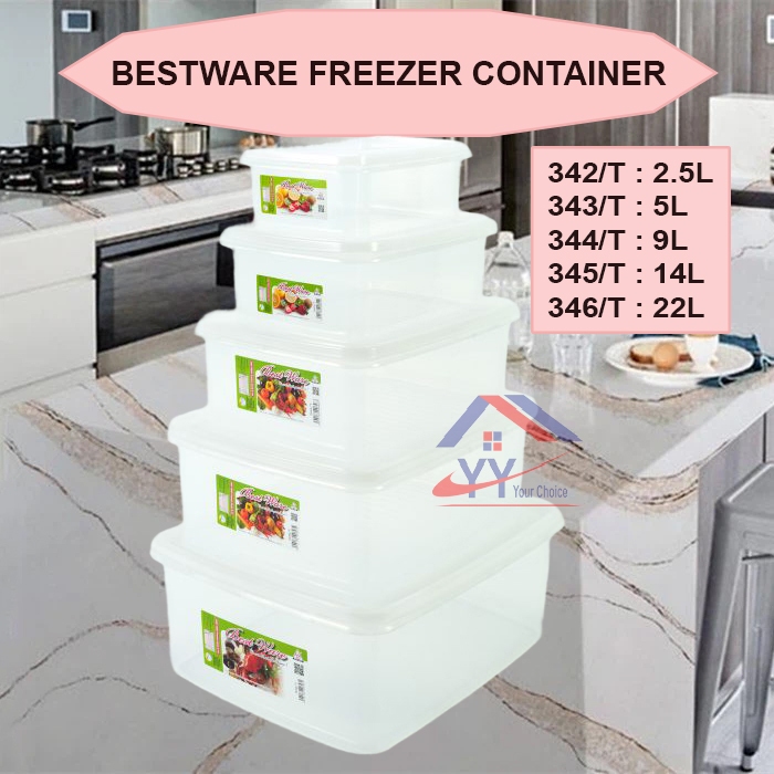 Bestware Transparent Plastic Freezer Container/Storage Container/Food ...
